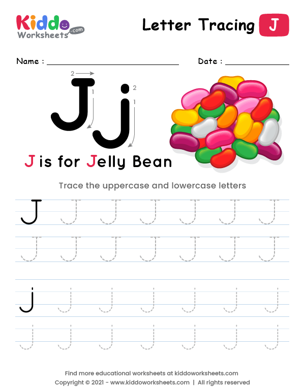 Letter Tracing Alphabet J - kiddoworksheets - Worksheets Library