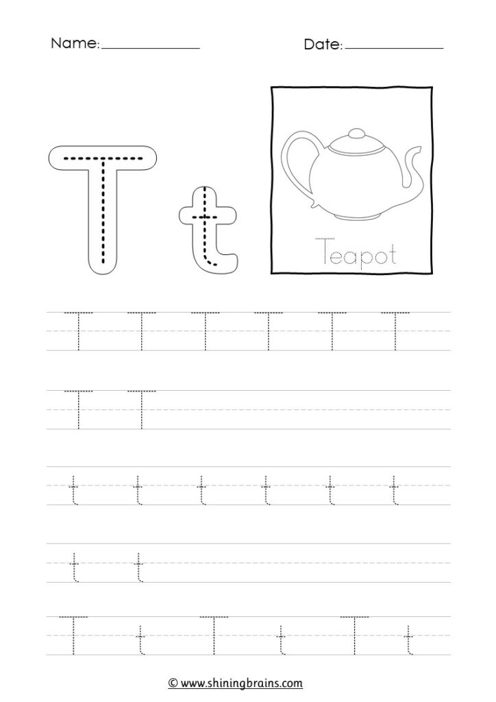 Tracing Letter T t Worksheet - Worksheets Library