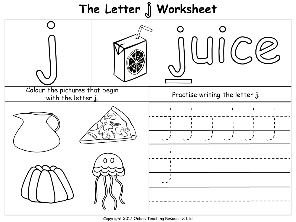 The Letter J - Worksheet | English Reception - Worksheets Library