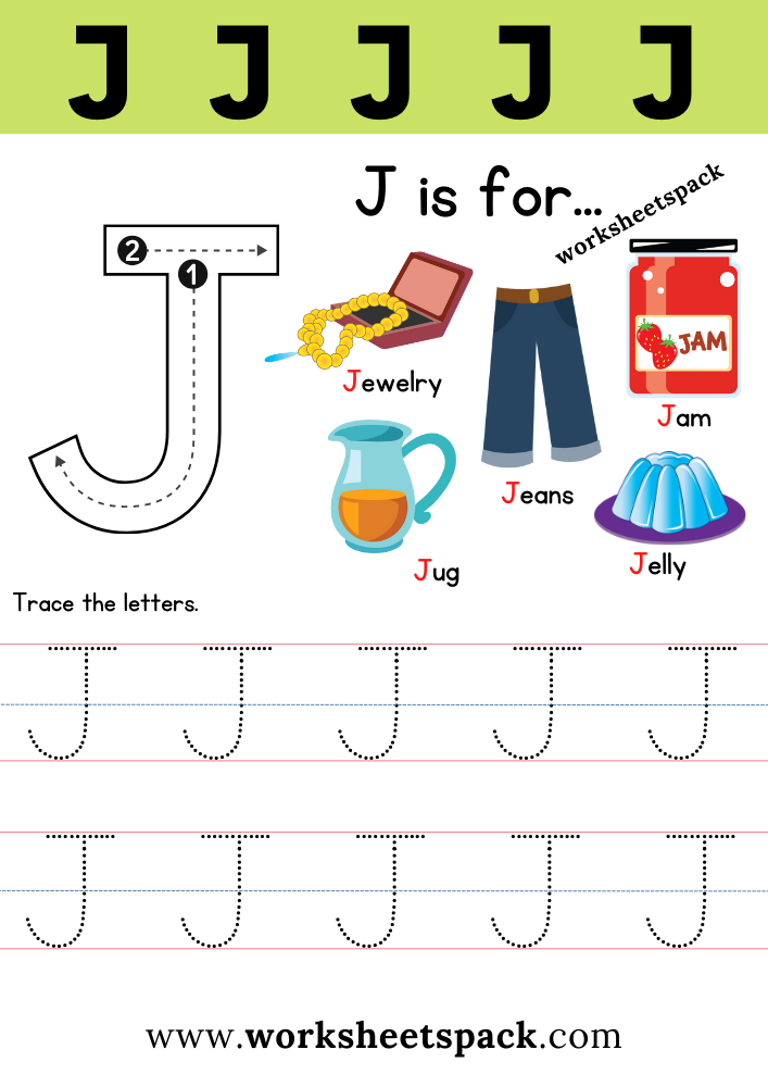 FREE Letter J Worksheets for Preschool! ⋆ The Hollydog Blog - Worksheets Library