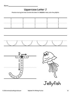 FREE* Uppercase Letter J Pre-Writing Practice Worksheet ... - Worksheets Library