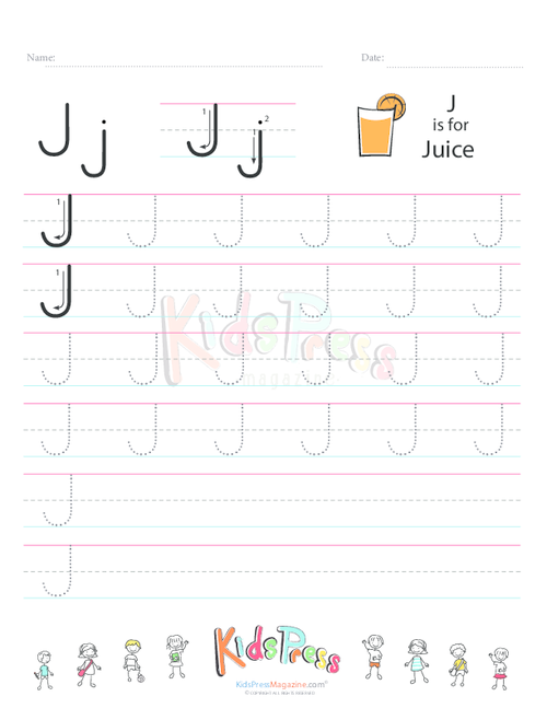 Handwriting Worksheet Letter J - KidsPressMagazine.com - Worksheets Library