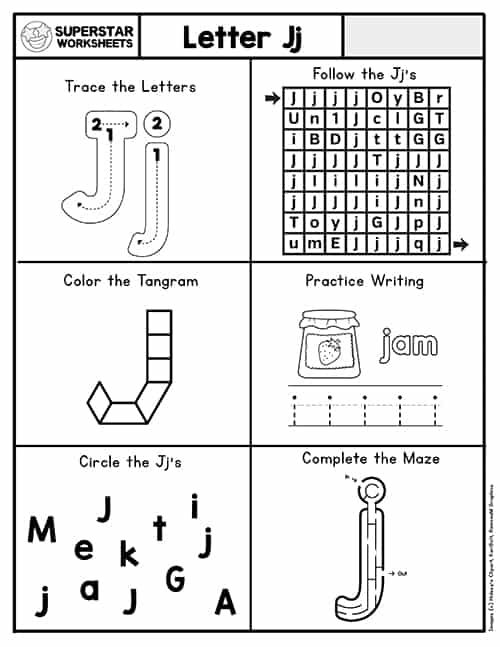 Letter J Worksheets - Superstar Worksheets - Worksheets Library