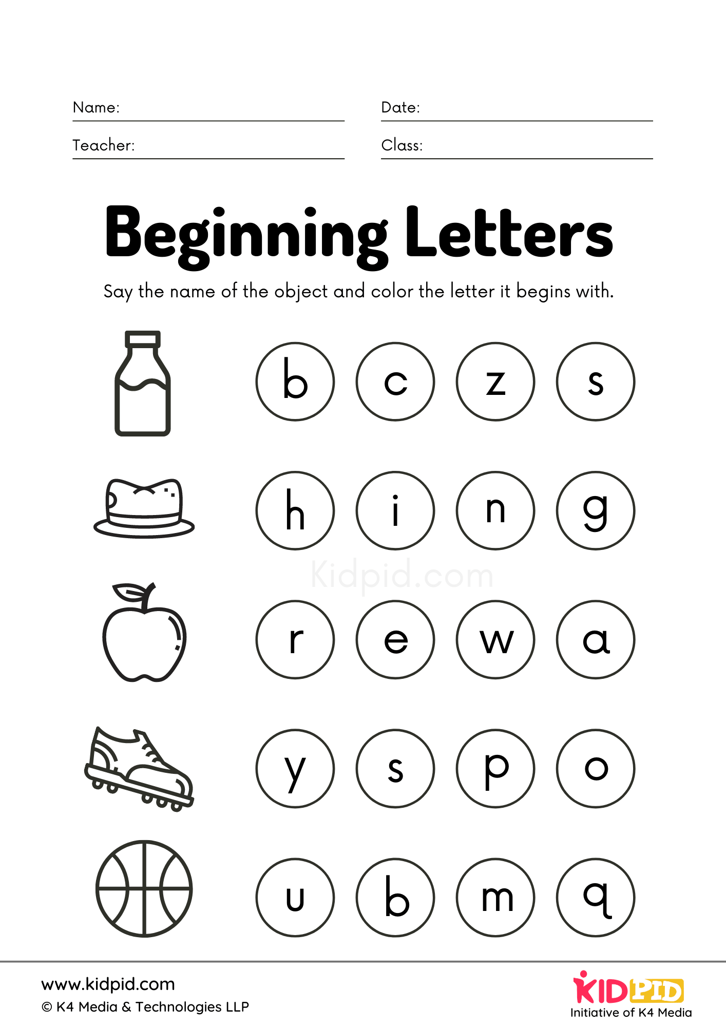 FREE* Beginning Letter Sound Worksheet | MyTeachingStation.com - Worksheets Library
