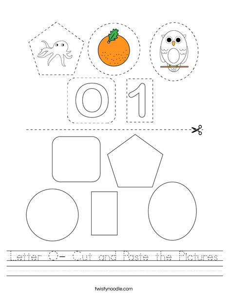 Cut and Paste Food Items: Letter O Worksheet - ELA Worksheets ... - Worksheets Library