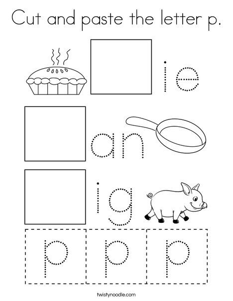 Cut and paste the letter p Coloring Page - Worksheets Library