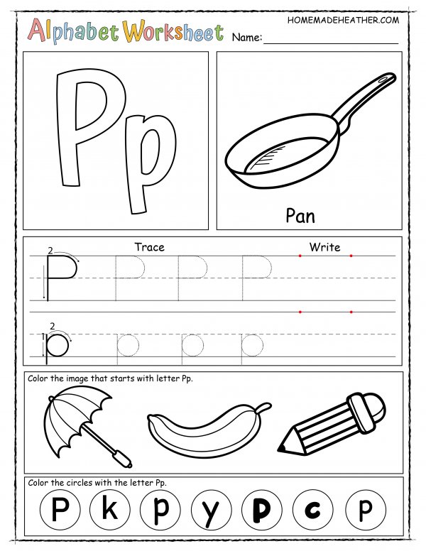 Free Alphabet Printable Worksheets » Homemade Heather - Worksheets Library