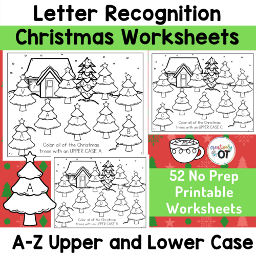Christmas Mini Letter Recognition and Visual Scanning A-Z Worksheets - Worksheets Library