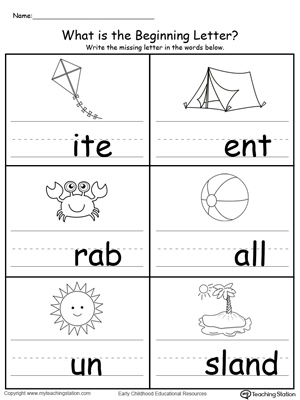 FREE* Summer Beginning Letter Sound | MyTeachingStation.com - Worksheets Library