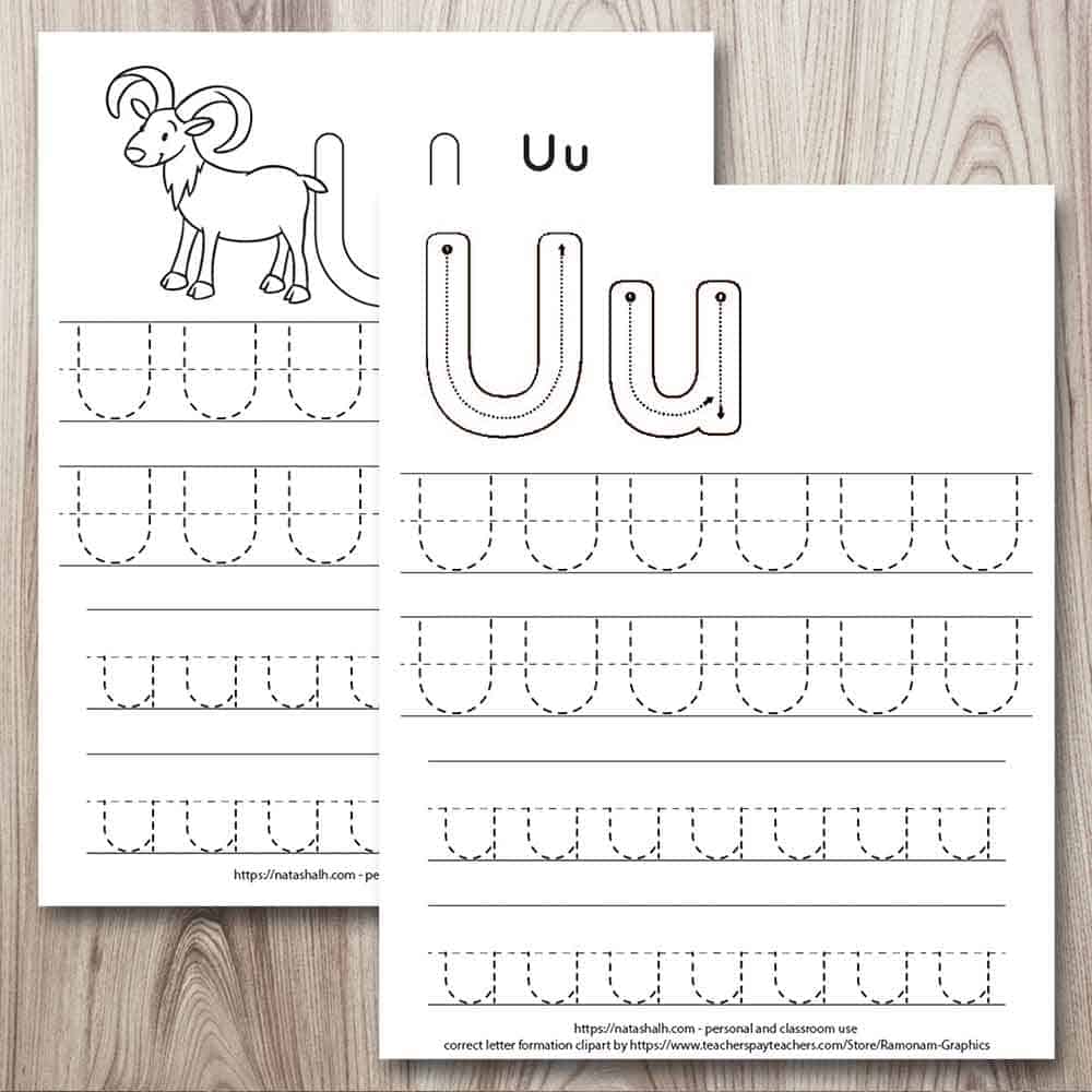 Free Printable Letter U Tracing Worksheet (Teach your preschooler ... - Worksheets Library