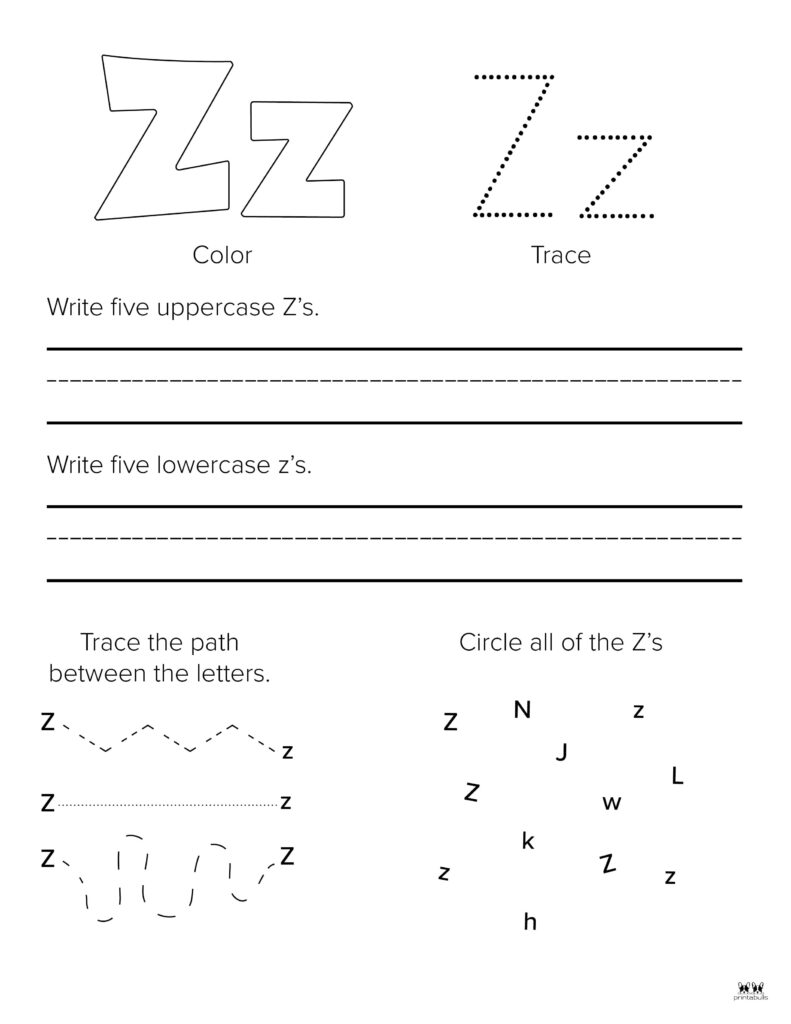 15+ Letter Z Worksheets: Free & Easy Print! - The Simple Homeschooler - Worksheets Library