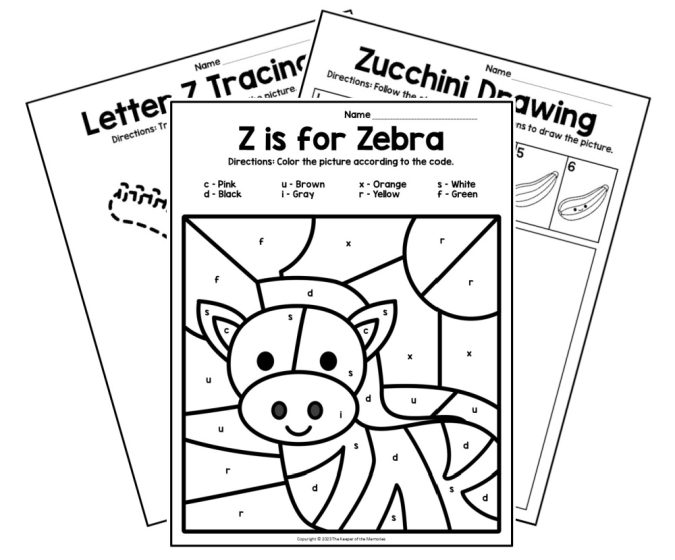 Free Printable Letter Z Worksheets - The Keeper of the Memories - Worksheets Library