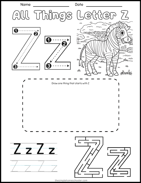 15+ Letter Z Worksheets: Free & Easy Print! - The Simple Homeschooler - Worksheets Library