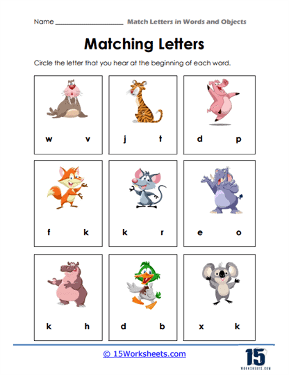 Match Letters Worksheets - 15 Worksheets.com - Worksheets Library
