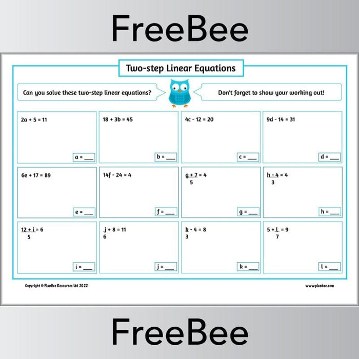 Free linear equation worksheet, Download Free linear equation worksheet ...