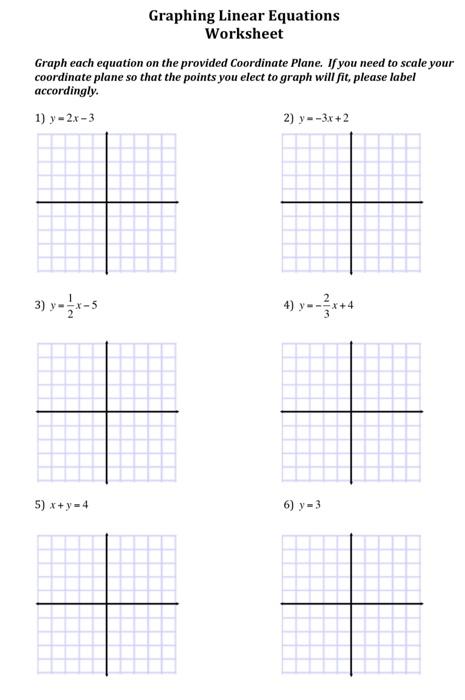 Solved Graphing Linear Equations Worksheet Graph each | Chegg.com - Worksheets Library