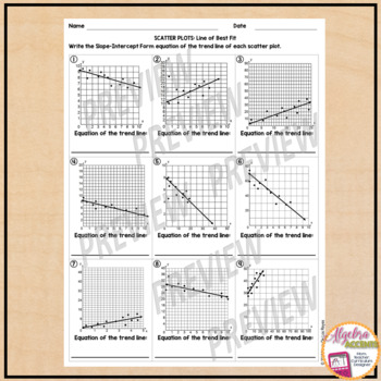 Scatter Plots and Line of Best Fit Practice Worksheet - Worksheets Library