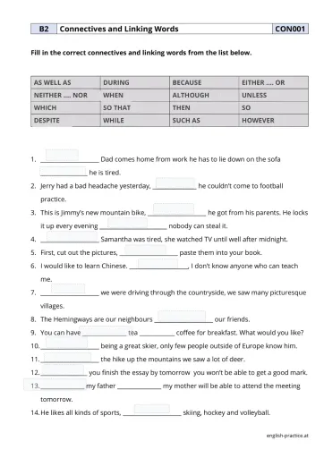 Connectives_1 Interactive Worksheet – Edform - Worksheets Library