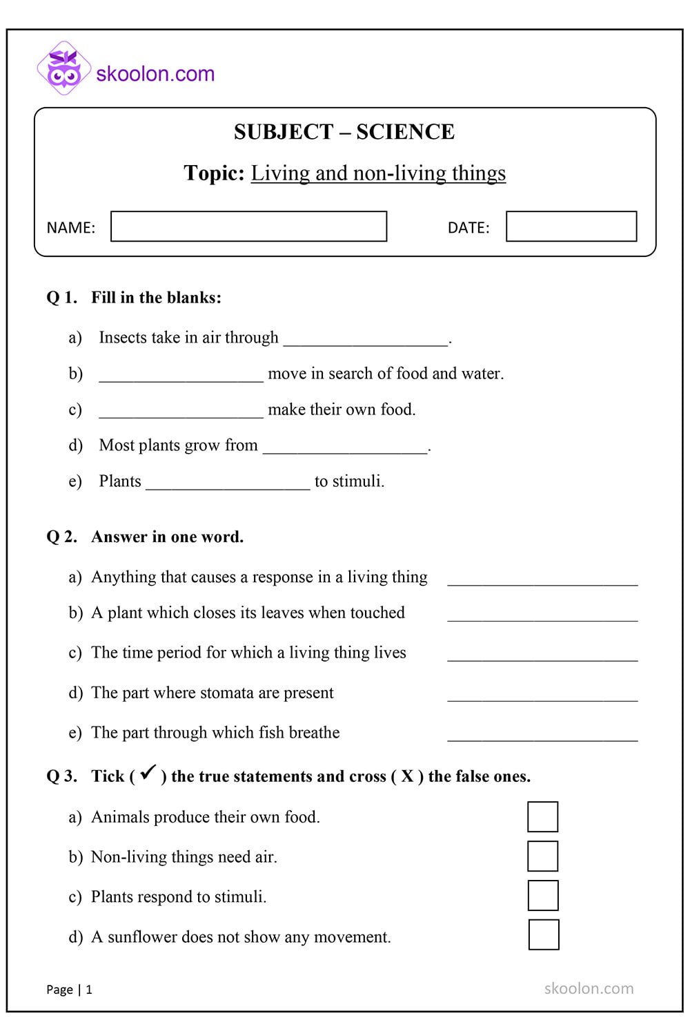 Living And Non Living Things Skoolon Worksheets Library Living And Non Living Things Skoolon Worksheets Library