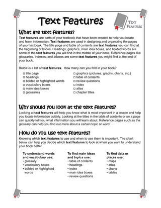 Locating Nonfiction Text Features Worksheet - Have Fun Teaching - Worksheets Library