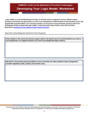 Logic model workbook - Innovation Network - Worksheets Library