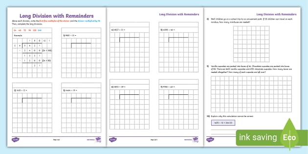 Long Division Worksheet - Fourth Grade Long Division - Worksheets Library