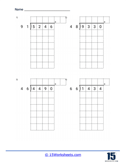 Free long division worksheet on graph paper, Download Free long ...
