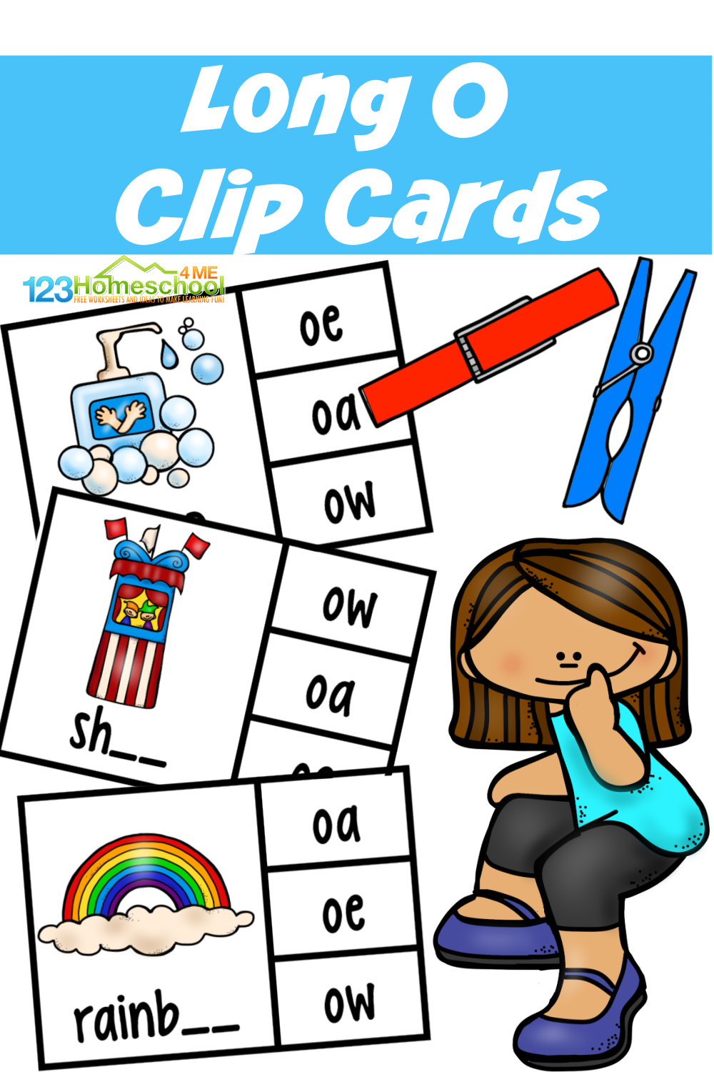 FREE Long O Sound Vowel Words Printable Clip Cards Worksheets Library FREE Long O Sound Vowel Words Printable Clip Cards Worksheets Library