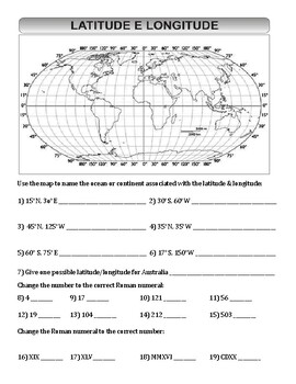 Latitude longitude worksheet | TPT - Worksheets Library