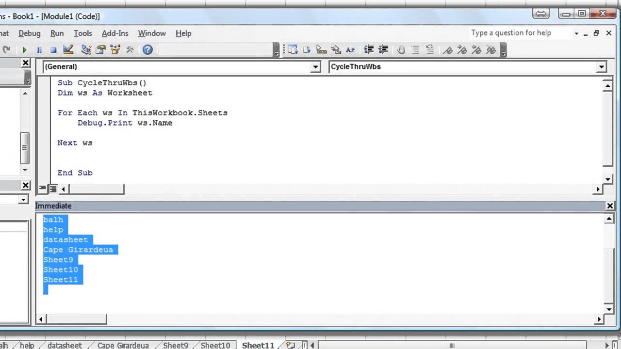 How To Loop Through Sheets In Excel Using VBA - Worksheets Library