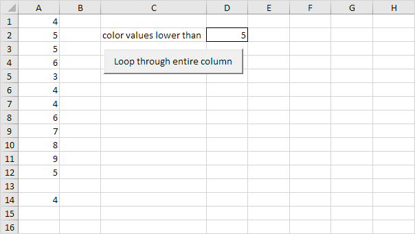 Loop through Entire Column in Excel VBA (In Easy Steps) - Worksheets Library