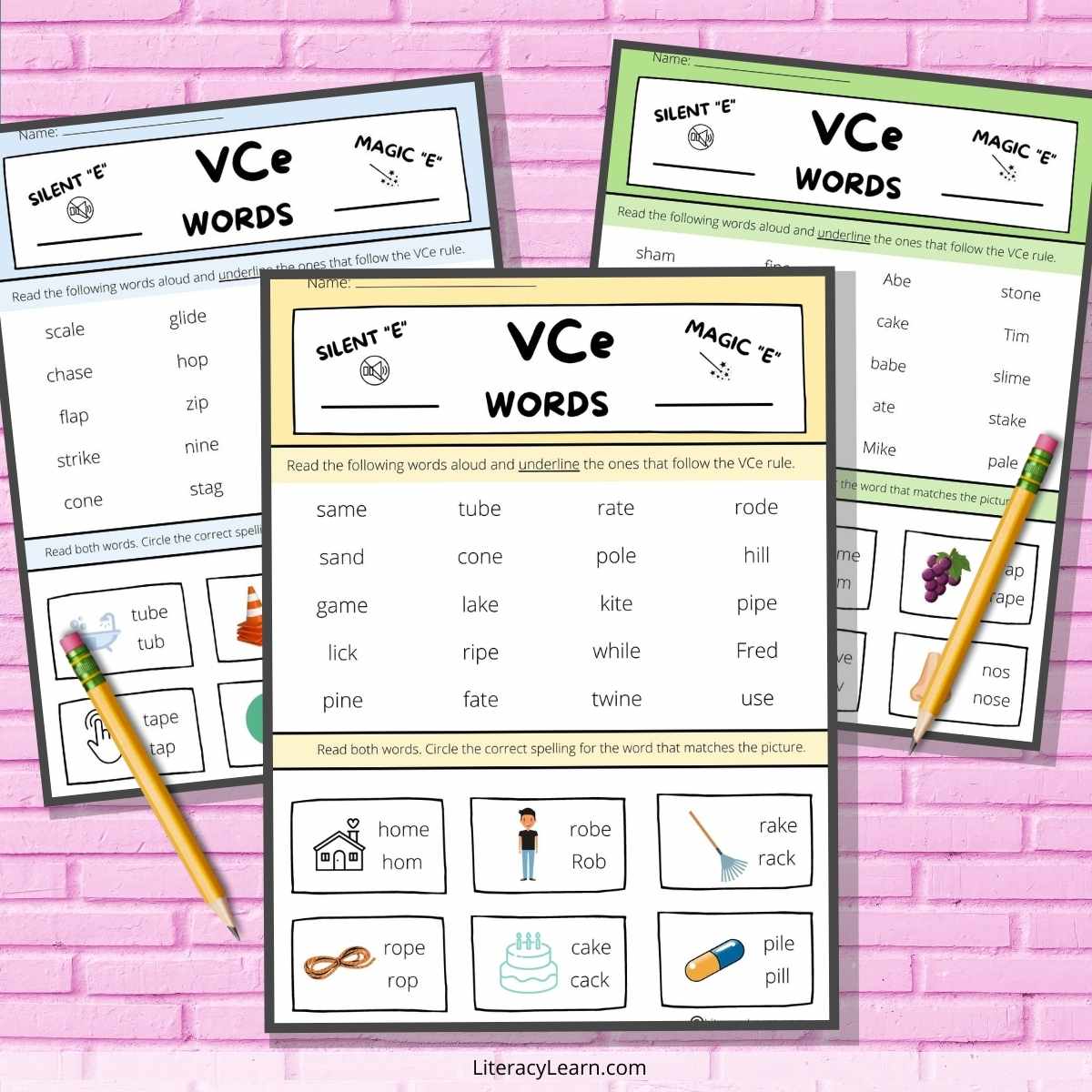 Magic E Worksheets, Silent E Words Printable & CVC Worksheets ...