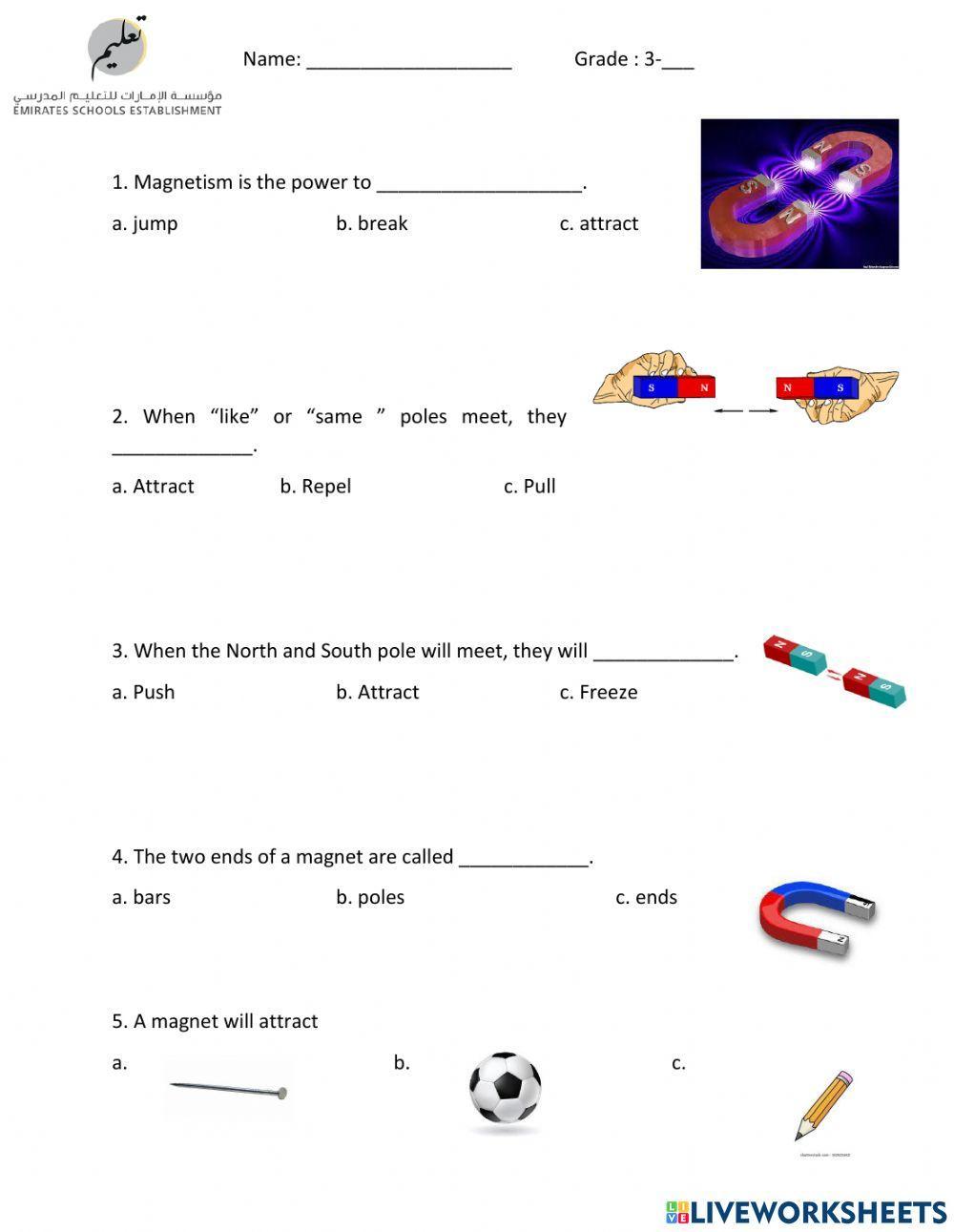 Electricity and Magnetism (Electromagnetism) Worksheets - Worksheets ...