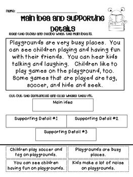 Main Idea and Supporting Details Mania--{CCSS aligned} - Worksheets Library