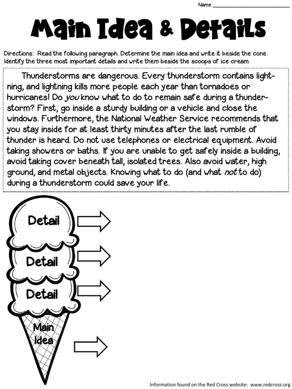 Identifying Main Idea and Details worksheet | Live Worksheets ...
