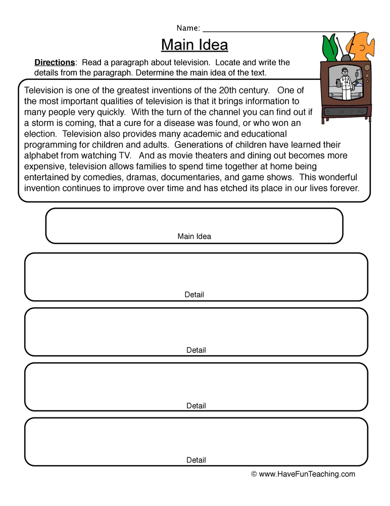 Mastering Main Idea And Supporting Details Worksheets, 49% OFF - Worksheets Library