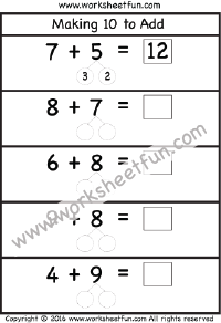 Making 10 to Add – Three Worksheets / FREE Printable Worksheets ...