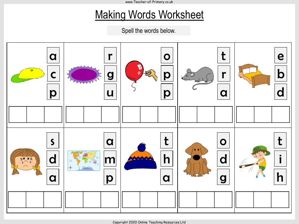 Making Words - Worksheet | English Reception - Worksheets Library