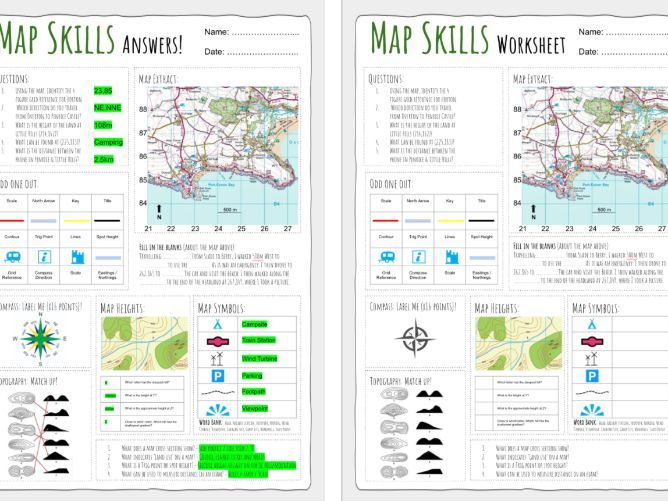 Map skills in geography | Tes - Worksheets Library