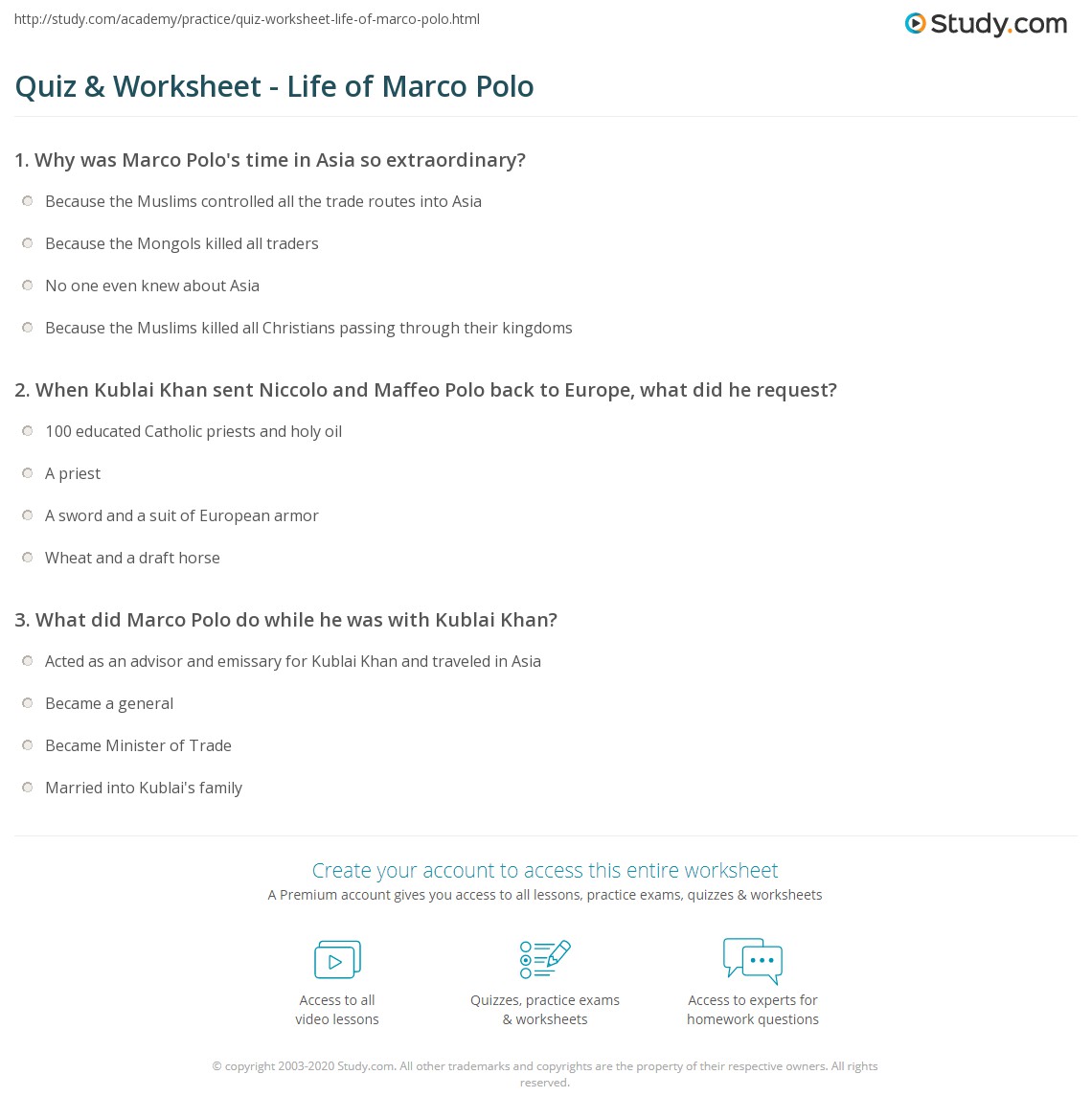 History: Marco Polo - Mary Glasgow Magazines - Worksheets Library