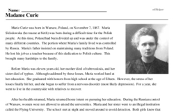 Marie Curie Biography - ESL worksheet by richardtucker - Worksheets Library