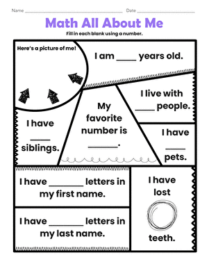 Math About Me, All About Me, KS1, KS2, Worksheet | Teaching Resources ...