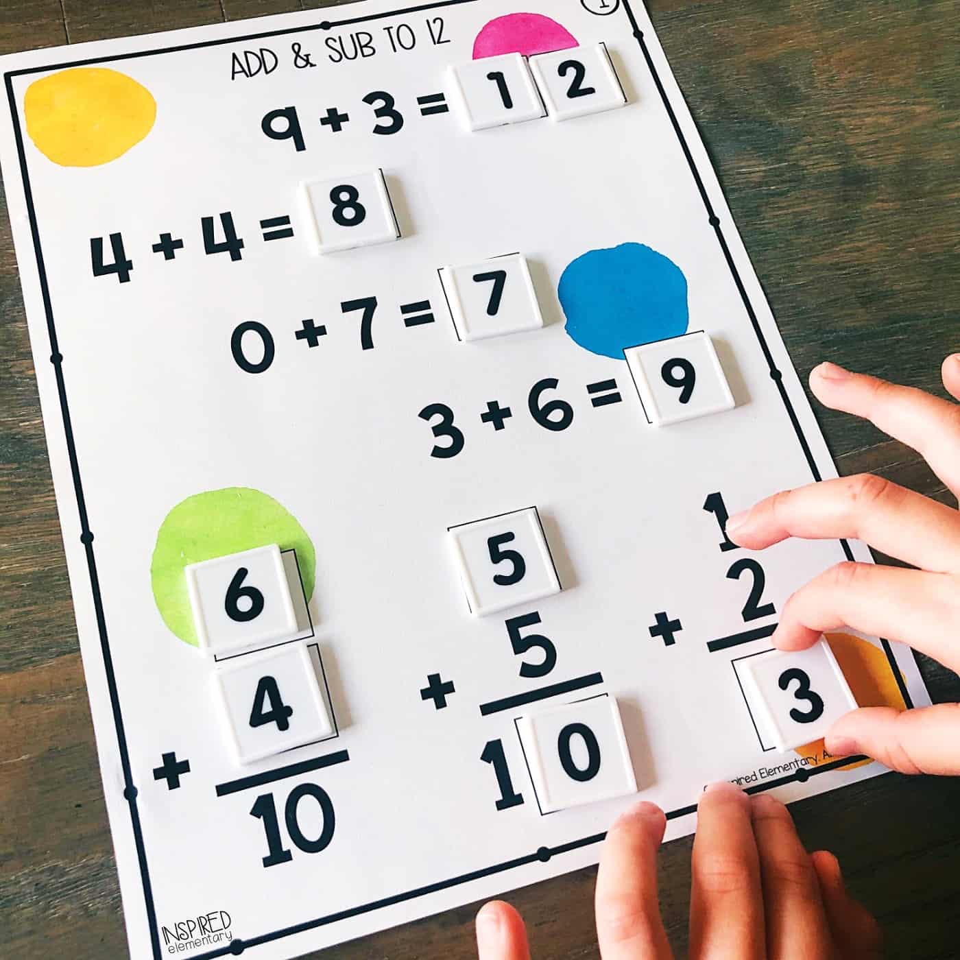 Math Tiles: A Hands-On Math Activity · Inspired Elementary - Worksheets ...