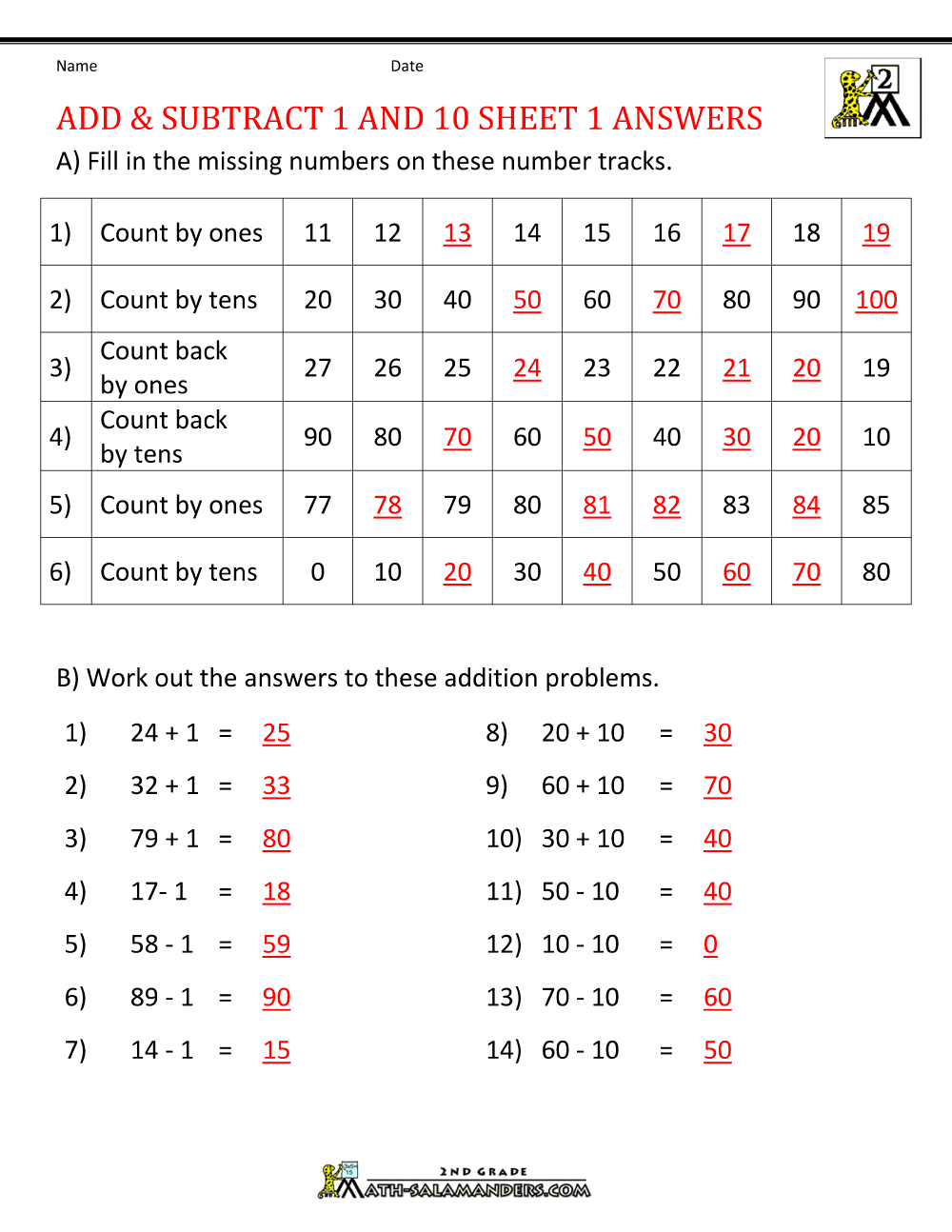 Free math addition subtraction worksheet grade 1, Download Free math ...