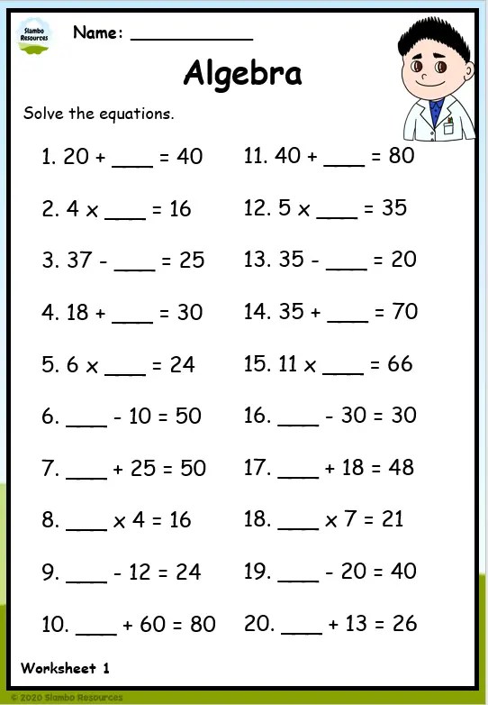 Grade 3 Algebra Worksheets | Free Printables | Math Worksheets - Worksheets Library