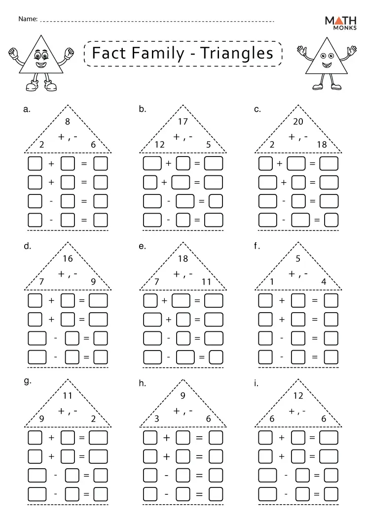Fact Family Worksheets Math Monks Worksheets Library Fact Family Worksheets Math Monks Worksheets Library