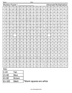 Mystery Multiplication - Coloring Squared - Worksheets Library