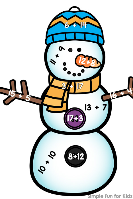 Build an Addition Snowman 1-20 - Worksheets Library