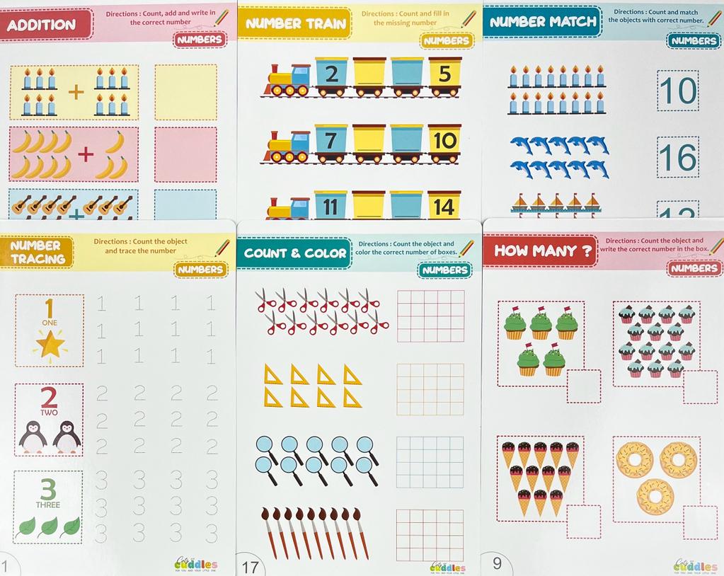 Mathematics Write And Wipe Worksheets For 2 to 4 years with Free Erase ...
