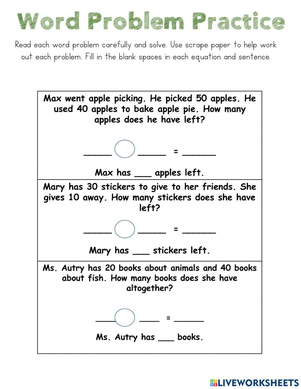 Word Problems For Grade 3 Pyp Ib Worksheets Library